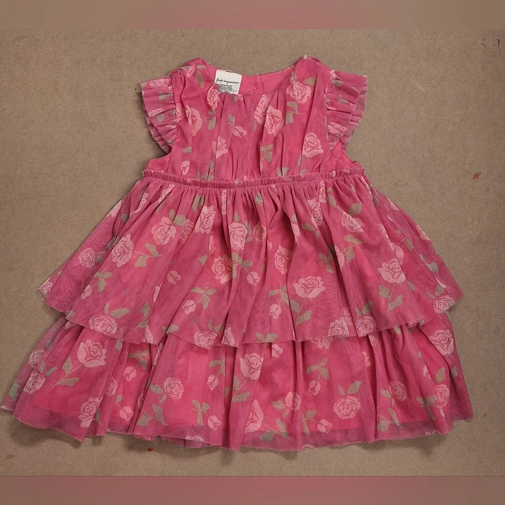 First Impressions | Dresses | Soft And Fluffy Girls Pink Roseprint ...